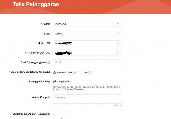 Salin link sesuai format yang diminta